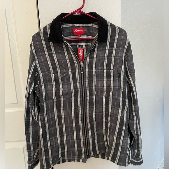 Supreme | Jackets & Coats | Limited Supreme Black Plaid Zip Up Thermal ...